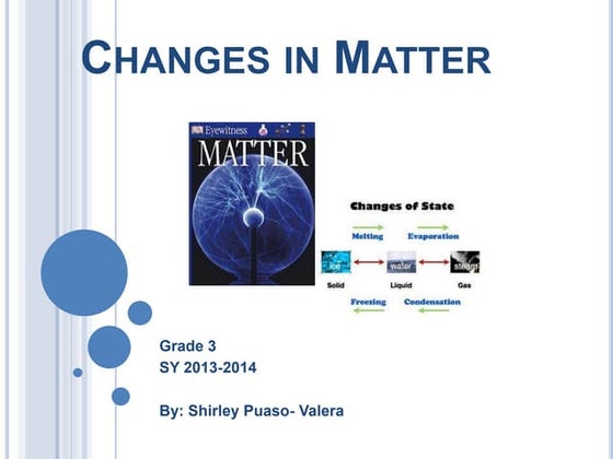Changes in matter - Science grade 5 | PPTX