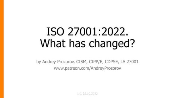 New ISO 27002 2022 IT Controls Hernan Huwyler | PPT