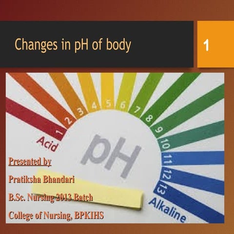 Changes in pH of body | PPT