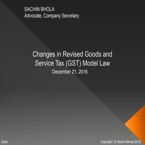 Key Highlights of the revised model GST Law | PDF