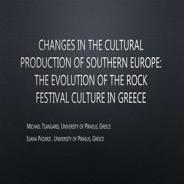 Changes in the cultural production of Southern Europe: the evolution of ...