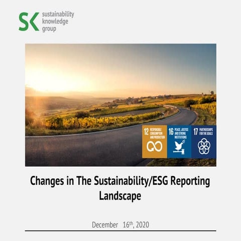 Changes in the sustainability/ESG reporting landscape | PDF
