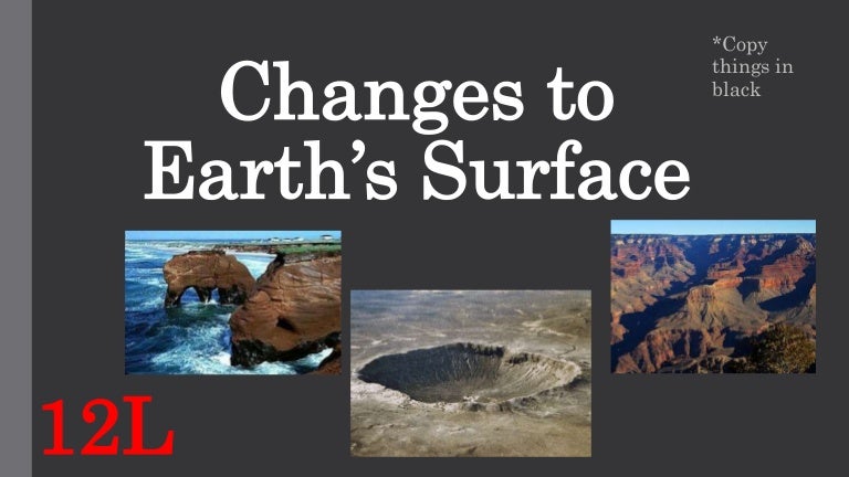 Changes to earth's surface 6th