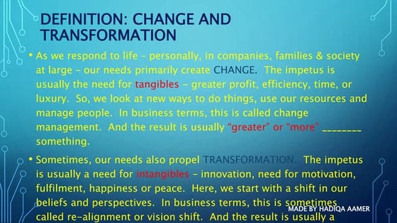 Change vs Transformation | PDF