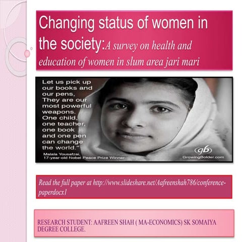 Changing status of women in the society | PPTX