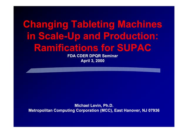 Tableting specifications manual | PDF