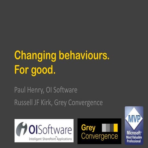Changing behaviours. for good | PPT