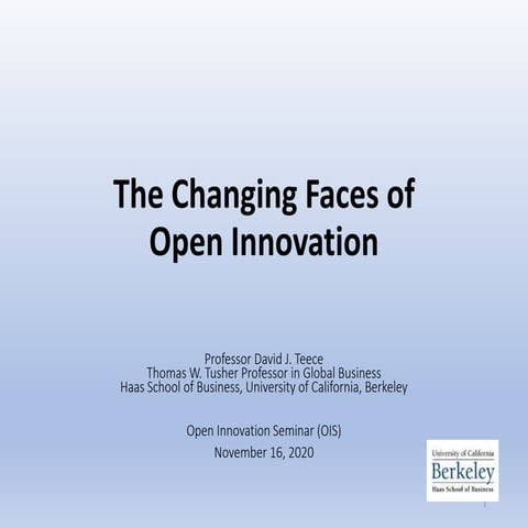 The Changing Faces of Open Innovation | PPT