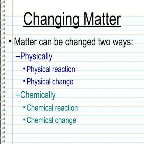 Physical and Chemical Changes | PPT