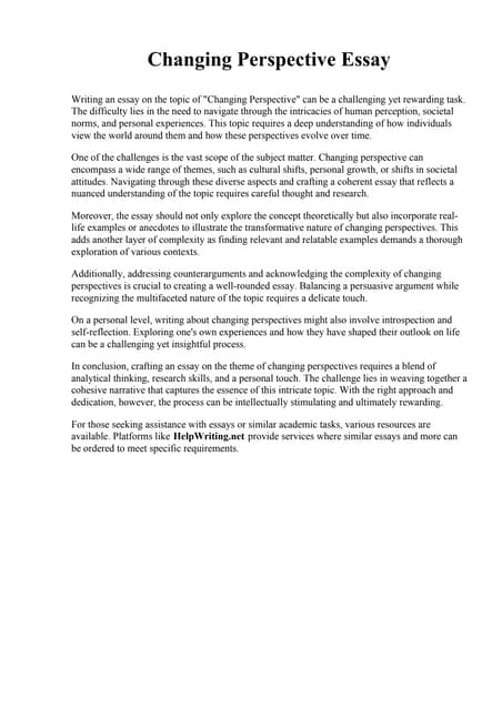 Changing The World Essay.pdf