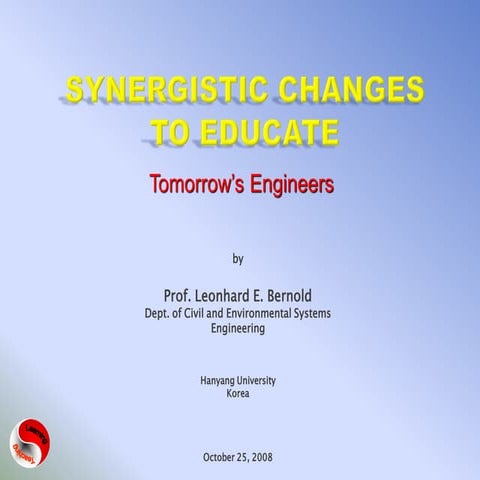 Changing the engineering education paradigm | PPT