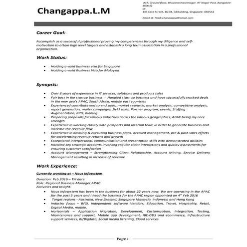Chang profile | DOC | Business Utilities | Business