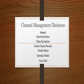 Channel Management Decisions | PPTX