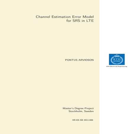 Channel estimation error model for srs in LTE | PDF