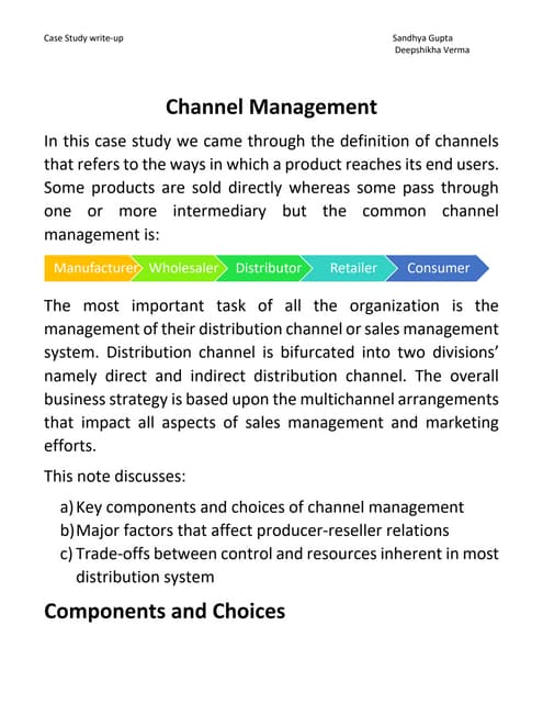 Channel Management Definition