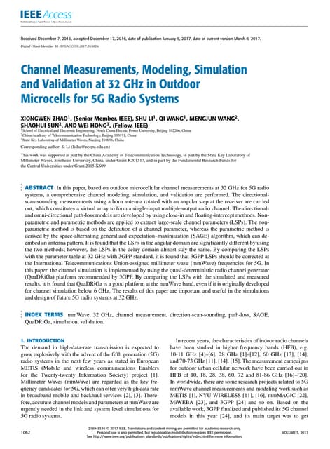 Investigation and Comparison of 5G Channel Models_ From QuaDRiGa ...