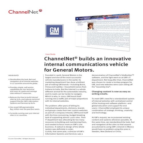 ChannelNet GM Case Study | PDF
