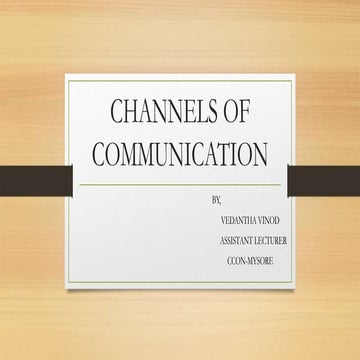 Channels of communication | PPT