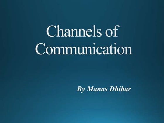 Channels of communication | PPT