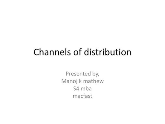 Distribution channel | PPT