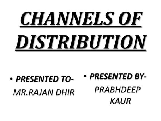 Distribution channel | PPT