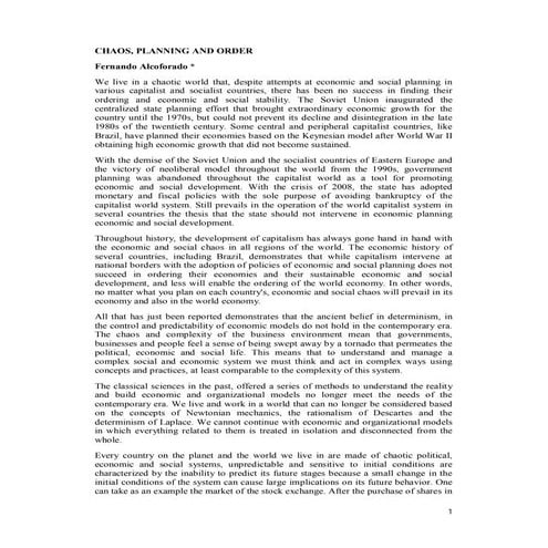 Chaos, planning and order | PDF