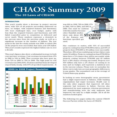 Chaos summary 2009 the standish group | PDF
