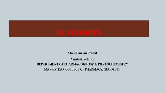 CHEMICAL TESTS FOR GLYCOSIDES AND ALKALOIDS.pptx | Chemistry | Science
