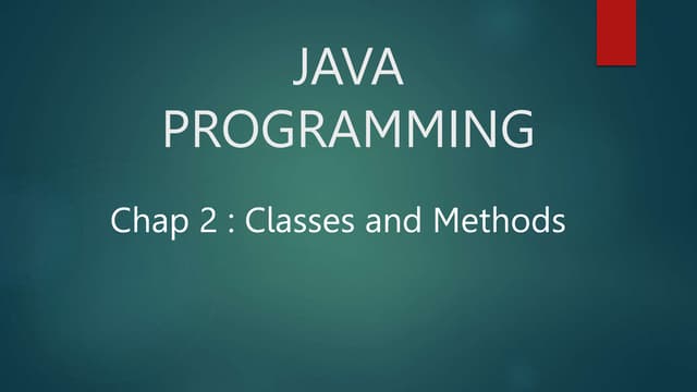 Chap-2 Classes & Methods.pptx Chap-2 Classes & Methods.pptx