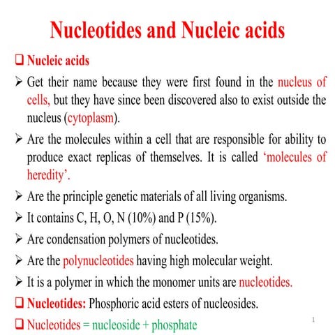 Chap-7 Nucleic acid Power point presentation | PPTX