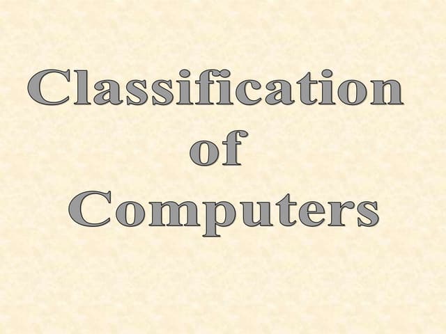 Classification Of Computers Minicomputers Microcomputers Ppt