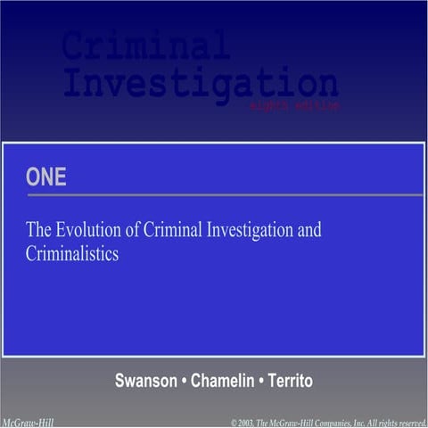 The Evolution of criminal Investigation and Criminalistics | PPT