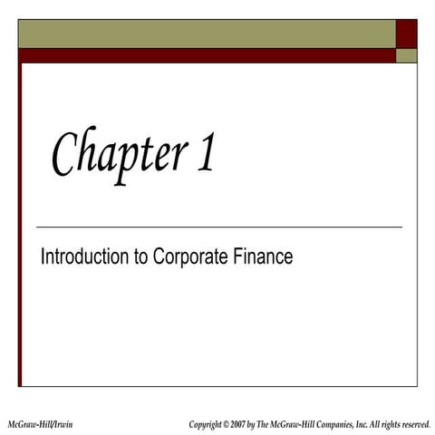 Ross_Corporate_13e_CH01-Introduction to Corporate Finance | PPTX