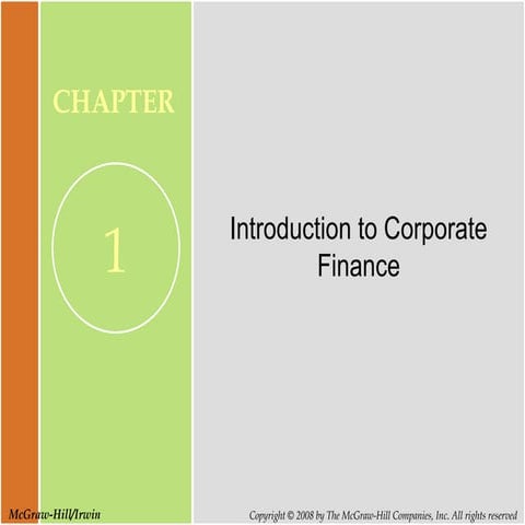 Ross_Corporate_13e_CH01-Introduction to Corporate Finance | PPTX