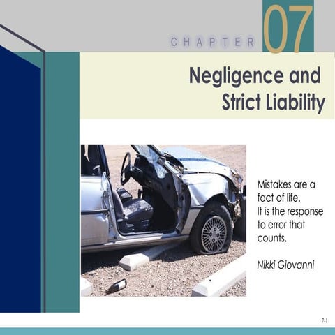 Chapter 7 - Negligence and Strict Liability | PPT