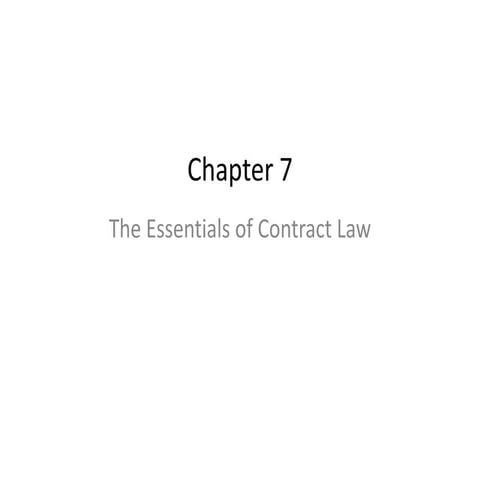 BUS 115 Chap007 contract law essentials | PPT
