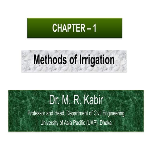 Farm irrigation system lecture on various irrigation systems | PPTX