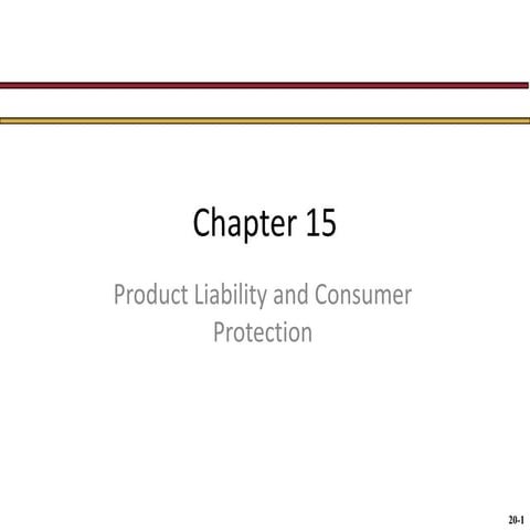 Chap015 product liability and consumer protection | PPTX