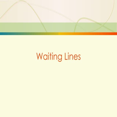 Chap018_Waiting Lines Queuing Theory Models | PPT