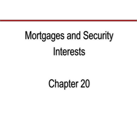 BUS 116 Chap020 mortgages | PPT