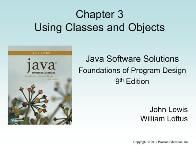 Csci 200 Java Chapter 03 Using Classes Ppt