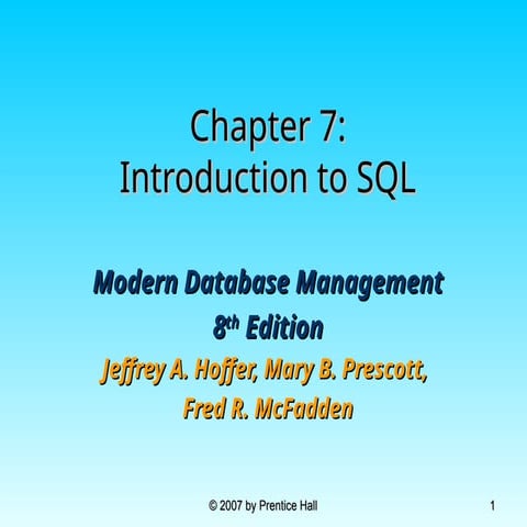 Intoduction to SQL Chapter 7 Lessons.ppt