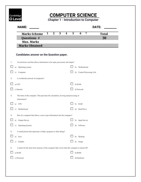 CPU MCQ (Computer Microprocessor Question) | PDF