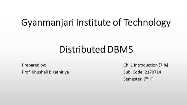 Ddbms Chap 1 Introduction Of Distributed Dbms Pdf Databases