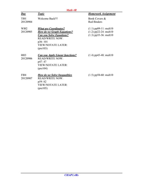 4H2012 Chapter 4 Assignments | PDF