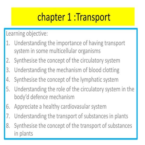 Chap 1 transport form 5 | PPT
