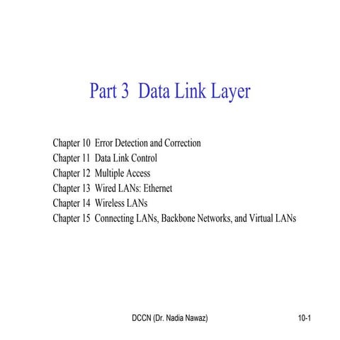 Data Link Layer Error Detection Ppt Computer Networking Computing