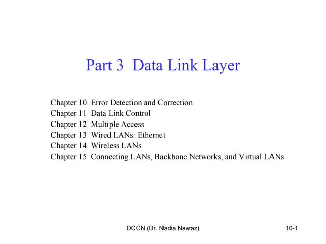 Data Link Layer Error Detection Ppt Computer Networking Computing