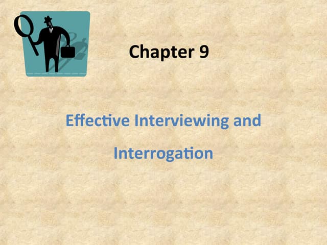 The PEACE Model of Investigative Interviewing | PPTX