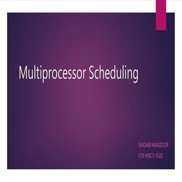 Multiprocessor Scheduling Pptx Computing Technology And Computing 0004
